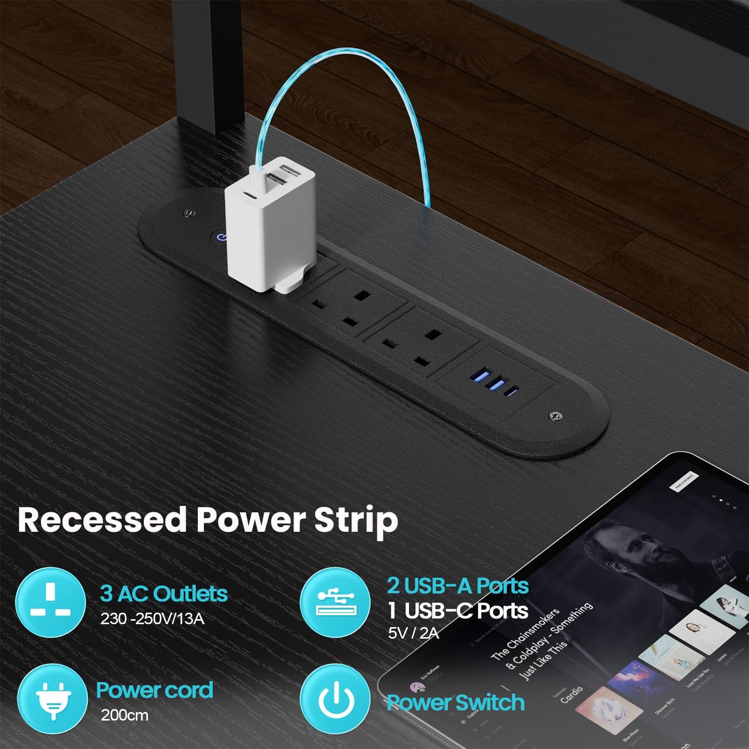 Temerino Reversible L-Shaped Corner Desk for Home Office - Black ...