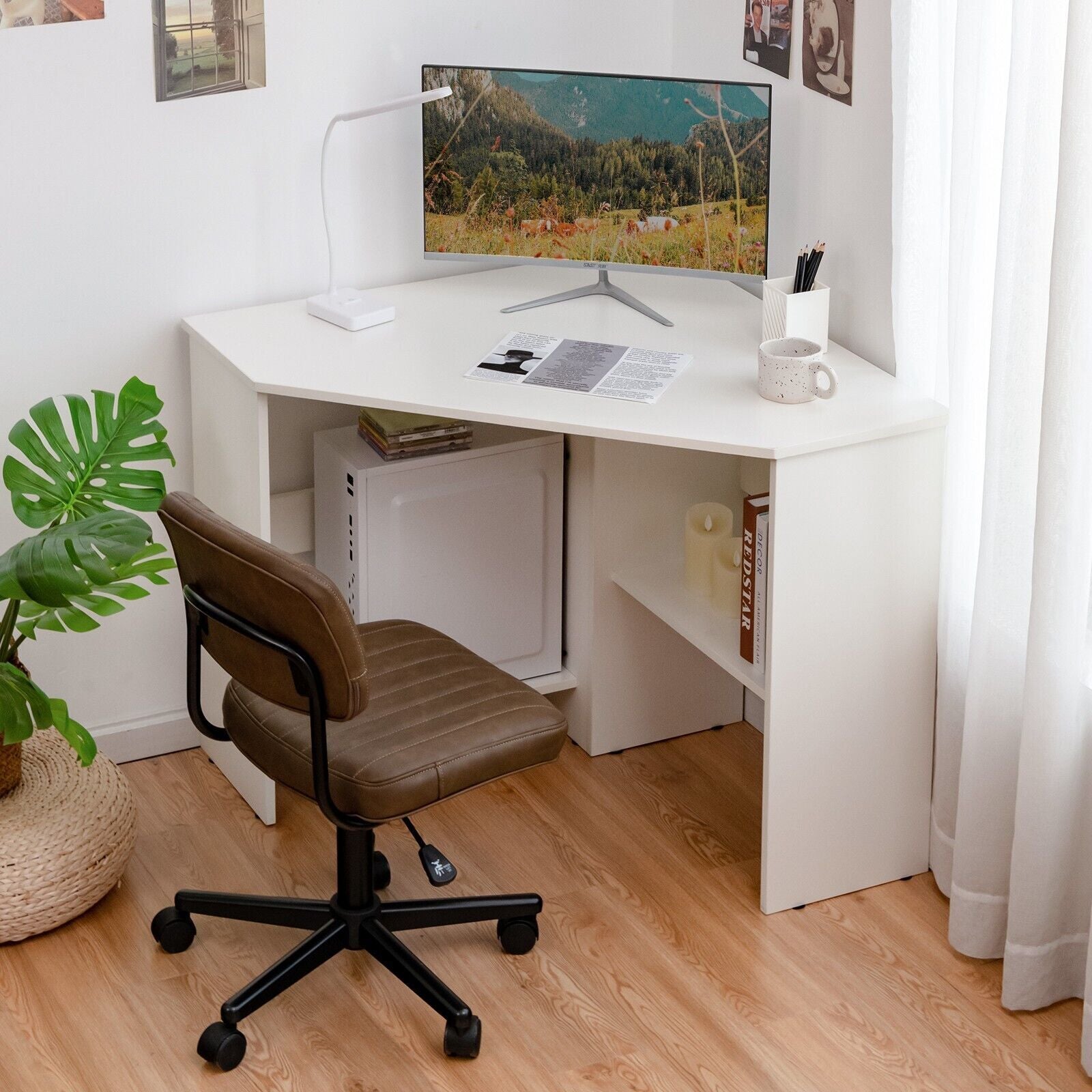 Victor Corner Study Desk – White | Corner Desks UK - Corner Desks UK