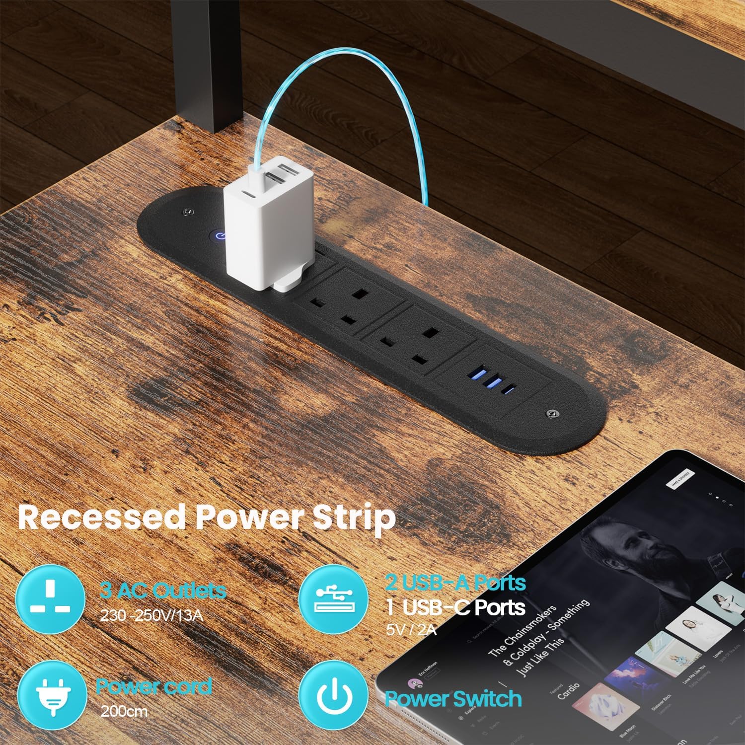 Temerino Reversible L-Shaped Corner Desk for Home Office - Brown ...