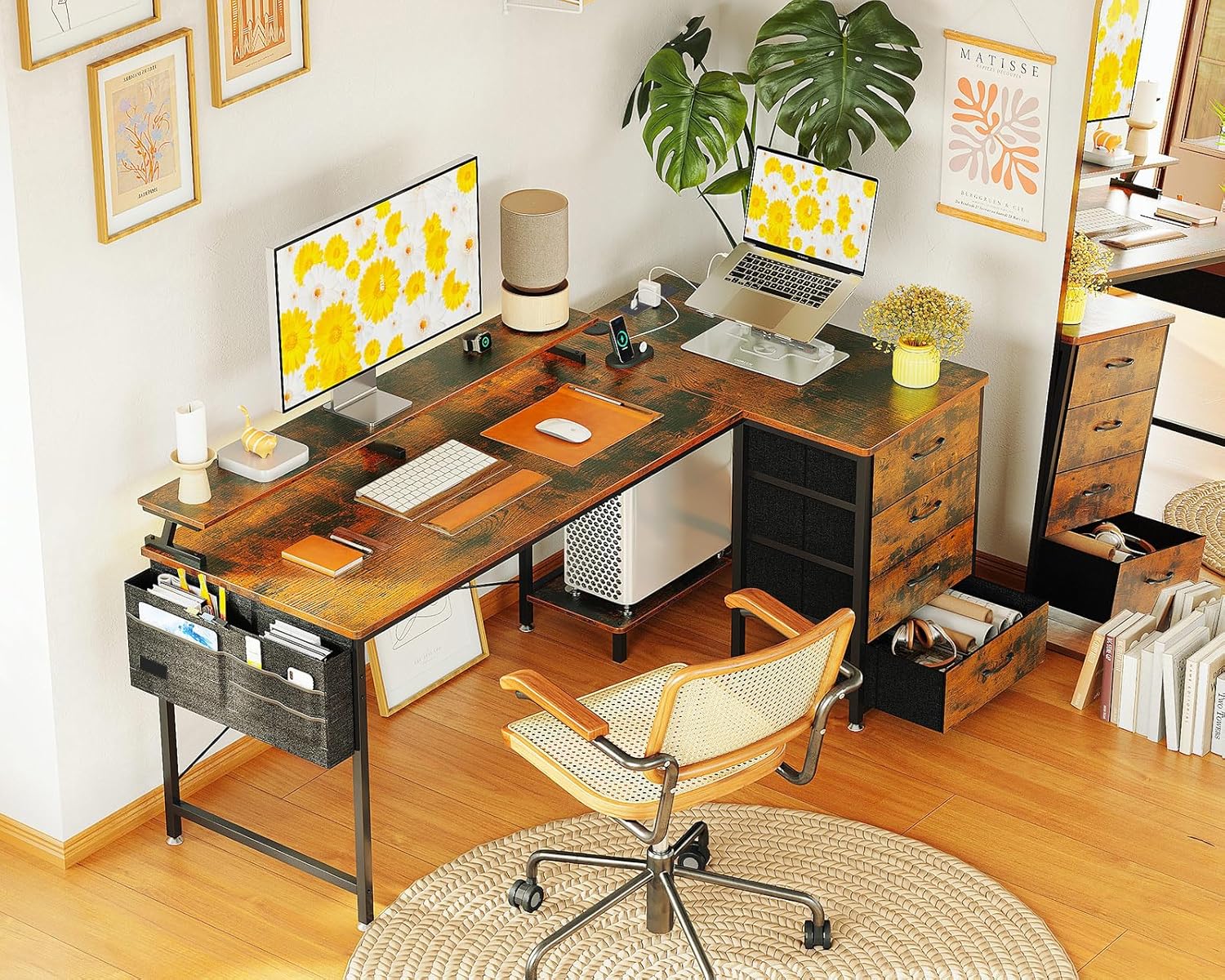 Lorentz L-Shaped Corner Desk - Vintage | Corner Desks UK - Corner Desks UK