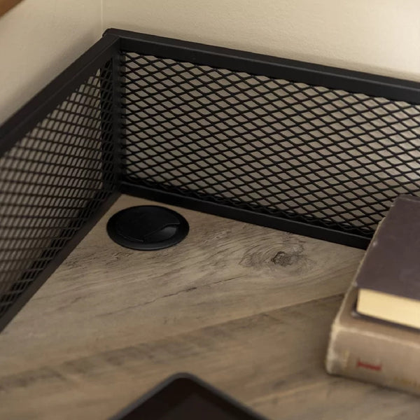 Zion Corner Desk for Home Office – Grey Wash - Corner Desks UK