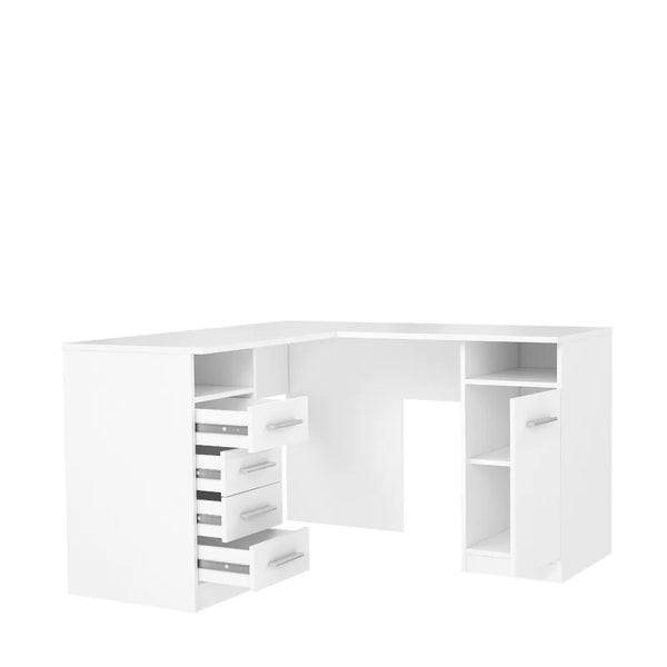 Heavyn Ergonomic L-Shaped Corner Desk - White | Corner Desks UK ...